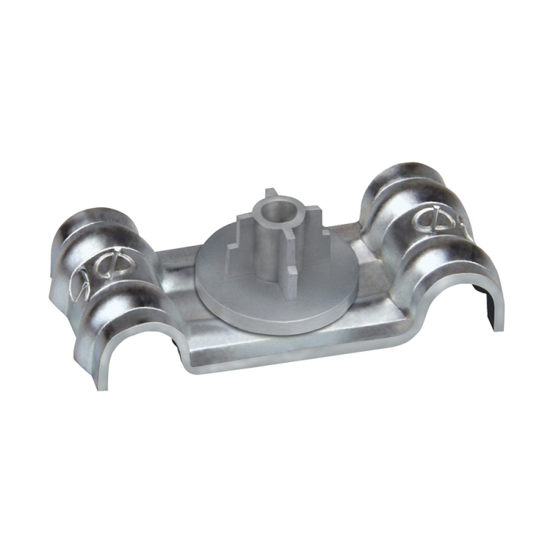 Clemă metalică dublă pentru cablu cu fixare pe pistol